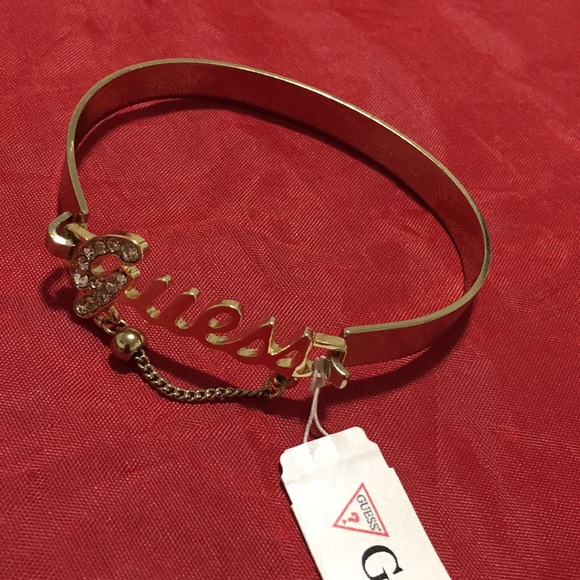 Guess | Jewelry | Guess Womens Bracelet Gold Tone With Guess Logo ...